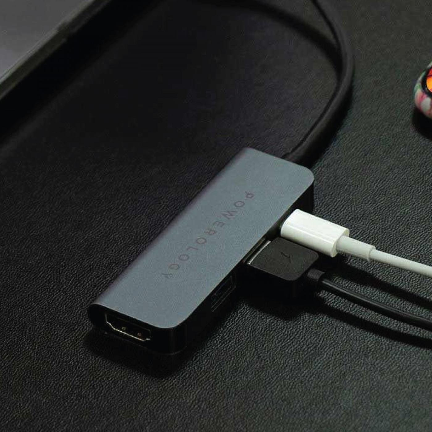 Powerology 4 in 1 USB-C Hub with HDMI and USB 3.0 - Eshtir.com