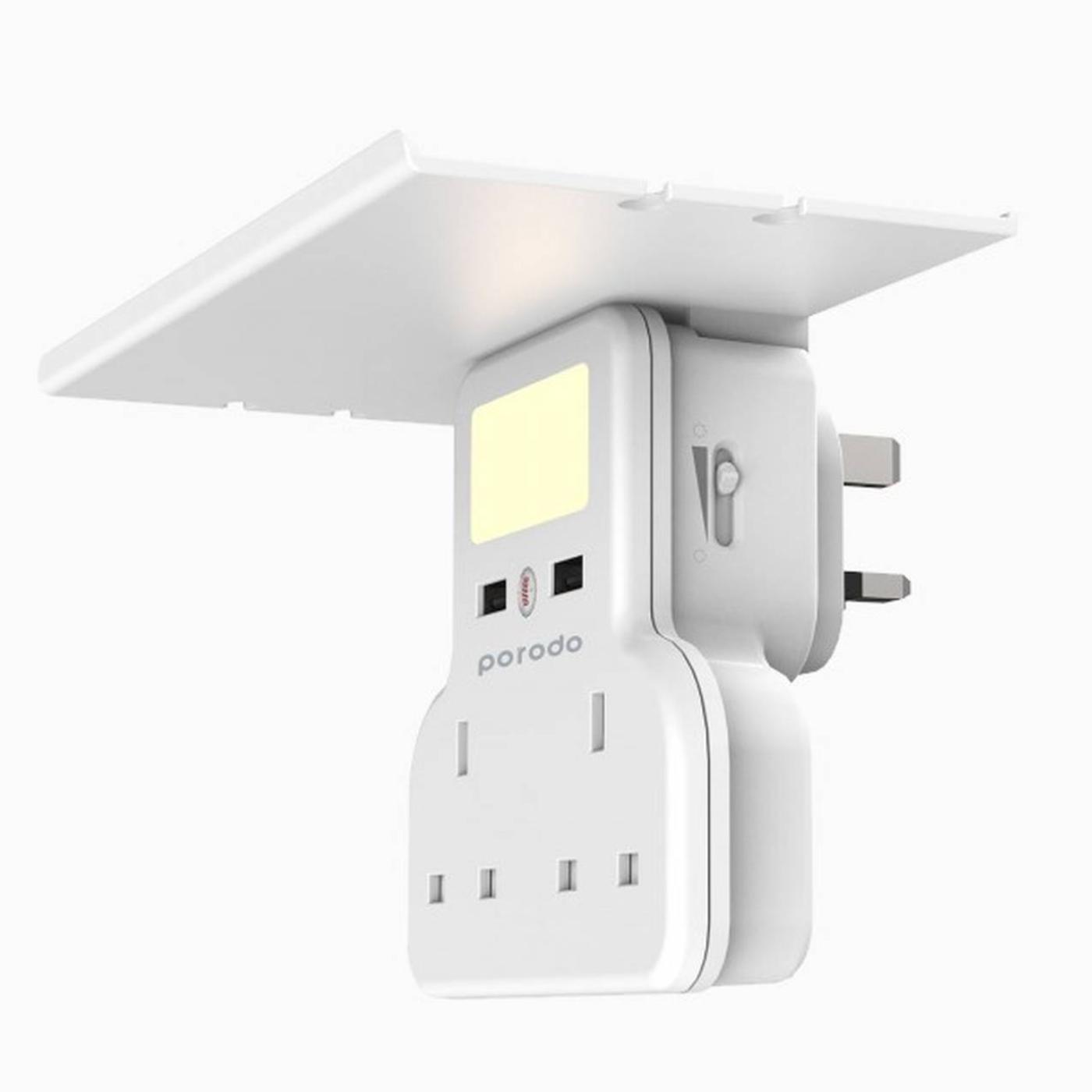 Porodo Multi-Function Socket with Phone Tray and Night Light Sensor ...
