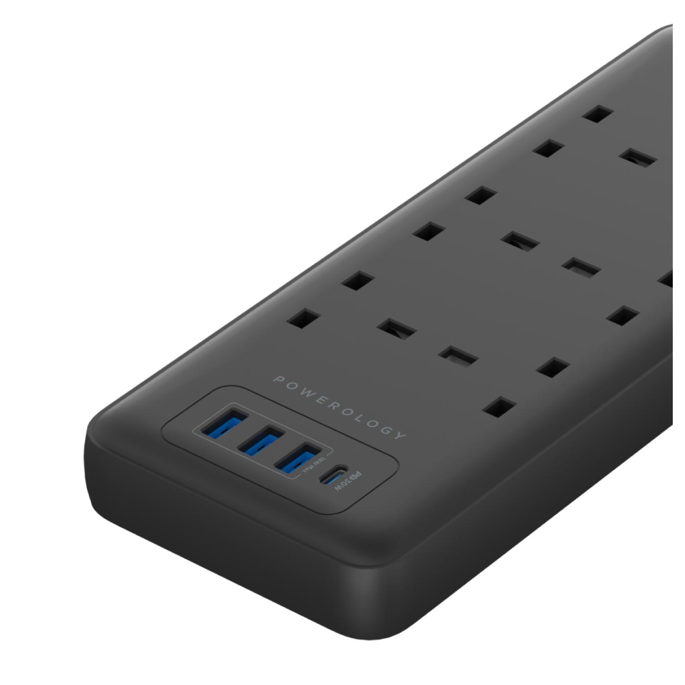 Powerology Universal Smart Power Socket with 6 AC and 3 USB and a 30W ...