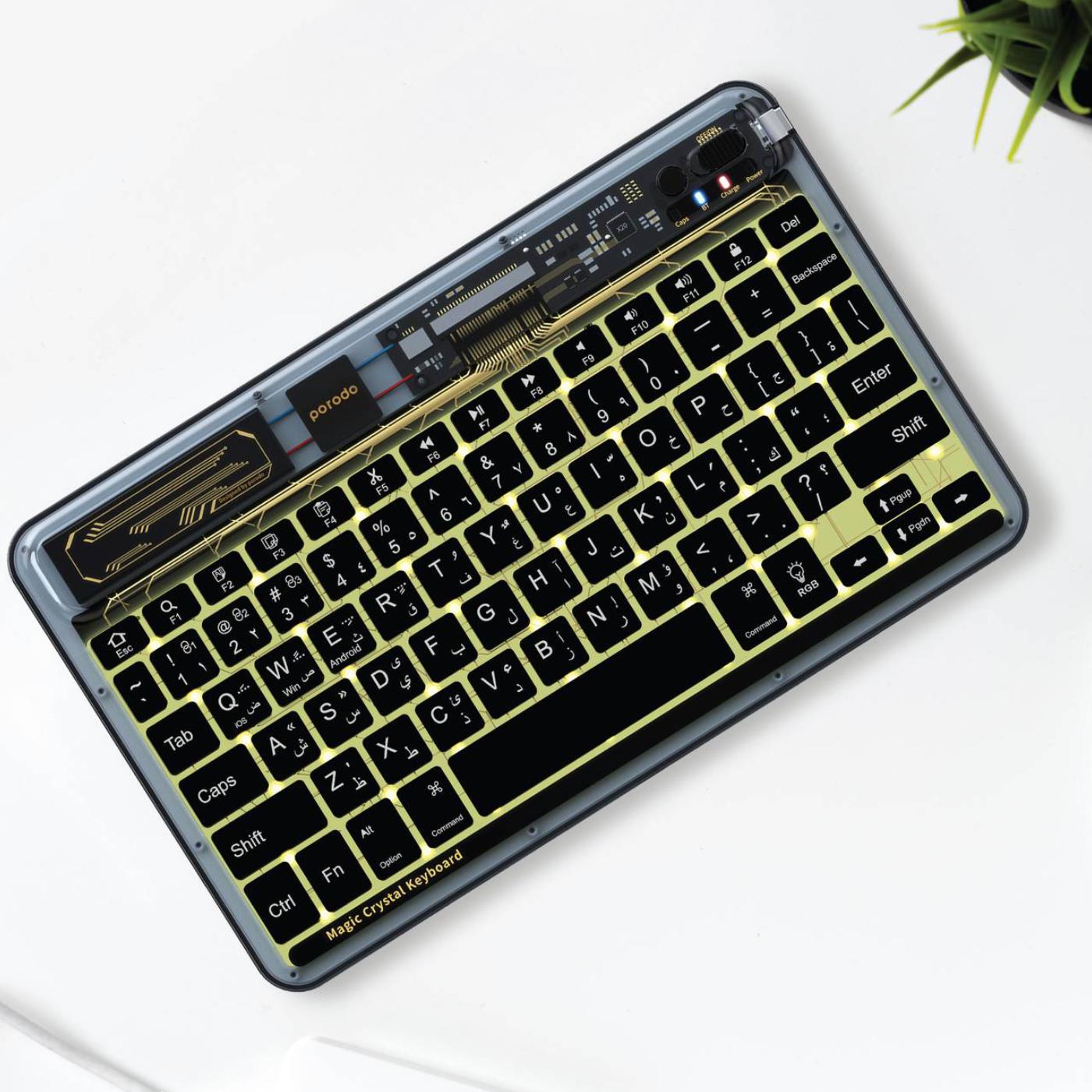 Porodo Crystal Shell Ultra-Slim Keyboard - Eshtir.com