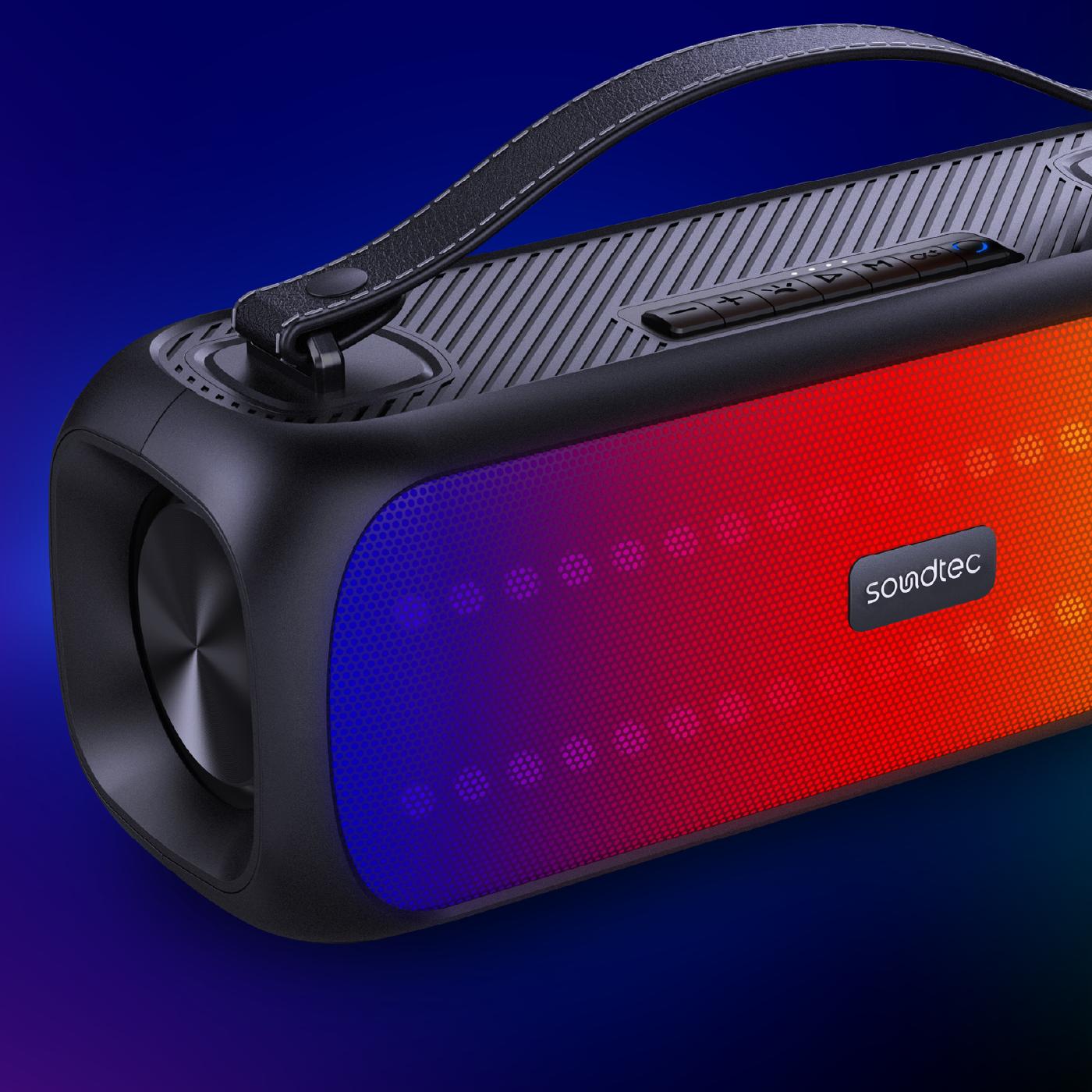 Porodo Soundtec Soul Speaker with RGB - Black - Eshtir.com