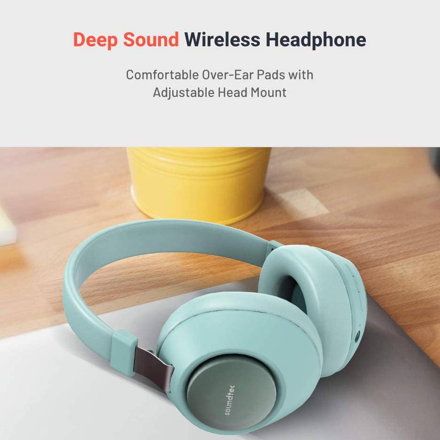 Porodo Soundtec Deep Sound Wireless Over-Ear Headphone - Eshtir.com