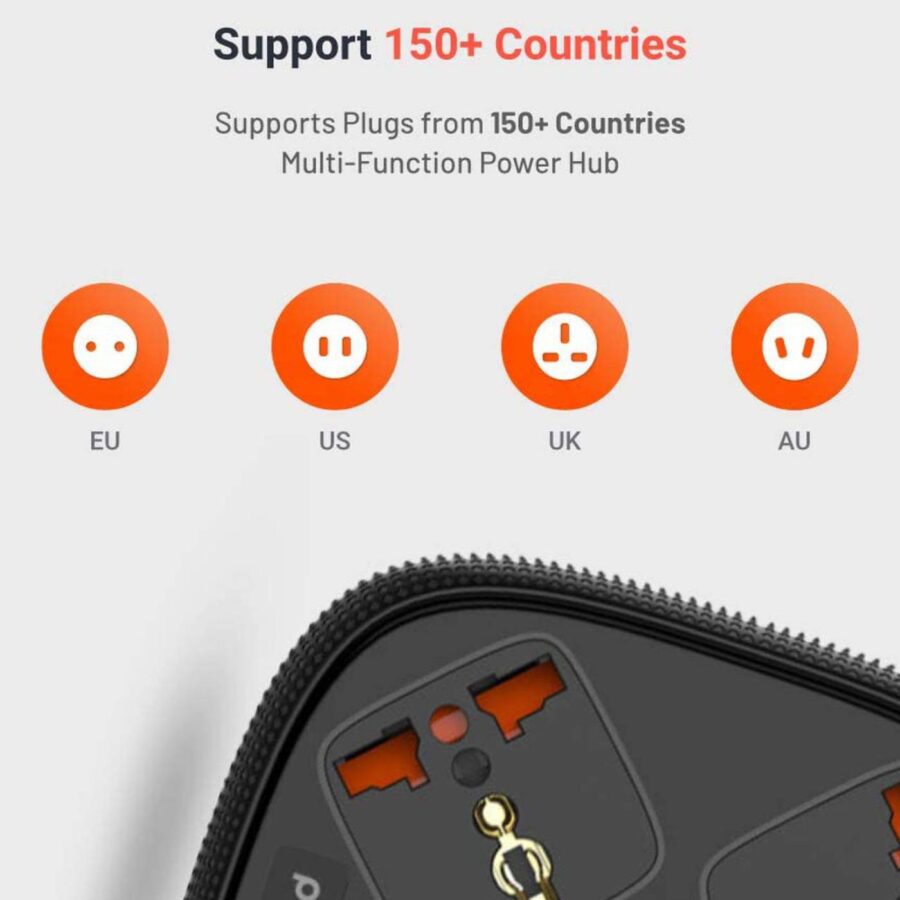 Porodo Power Socket Strip 4 USB, 3 Sockets with 3 USB Port 3A and 3 ...