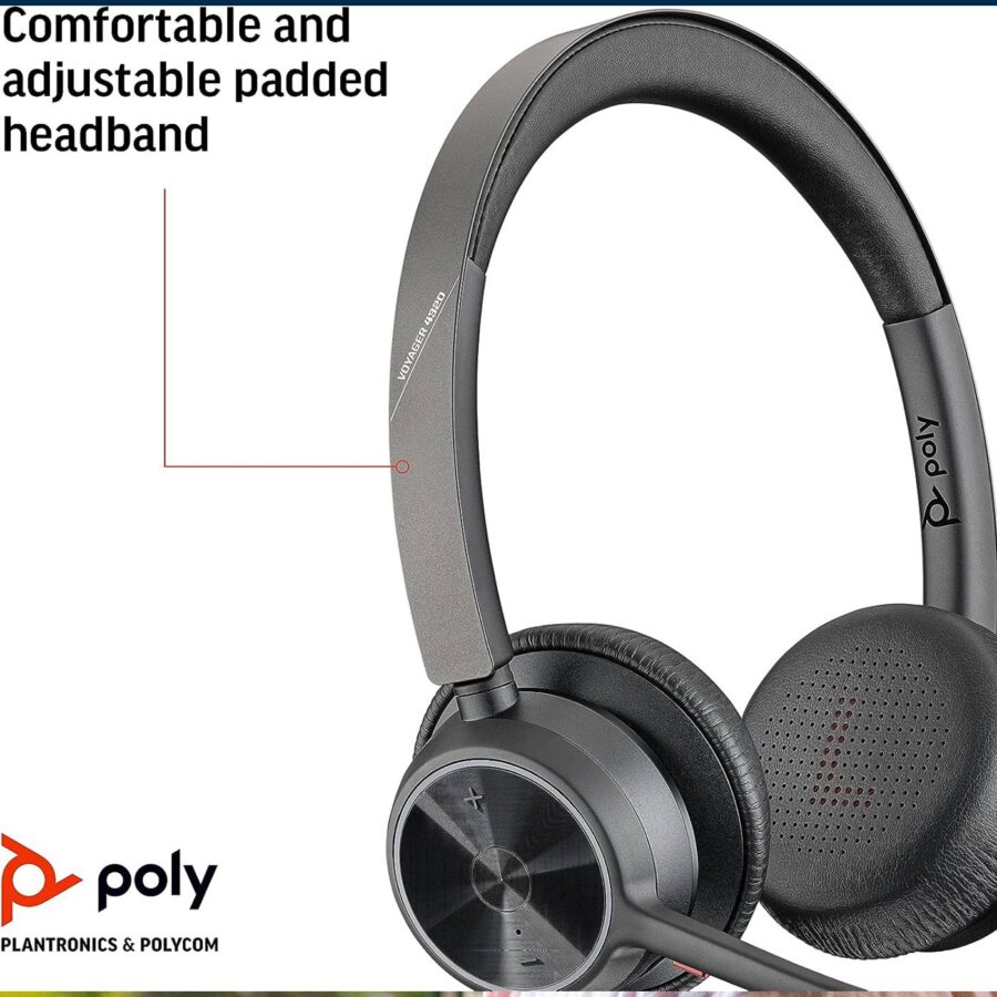 Poly (Plantronics) Voyager 4320 UC Bluetooth Wireless Stereo Over-Ear ...