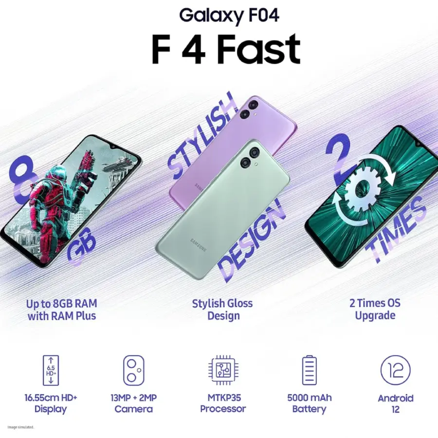 SAMSUNG Galaxy F04 4G Android Smartphone 4GB RAM 64GB - Eshtir.com