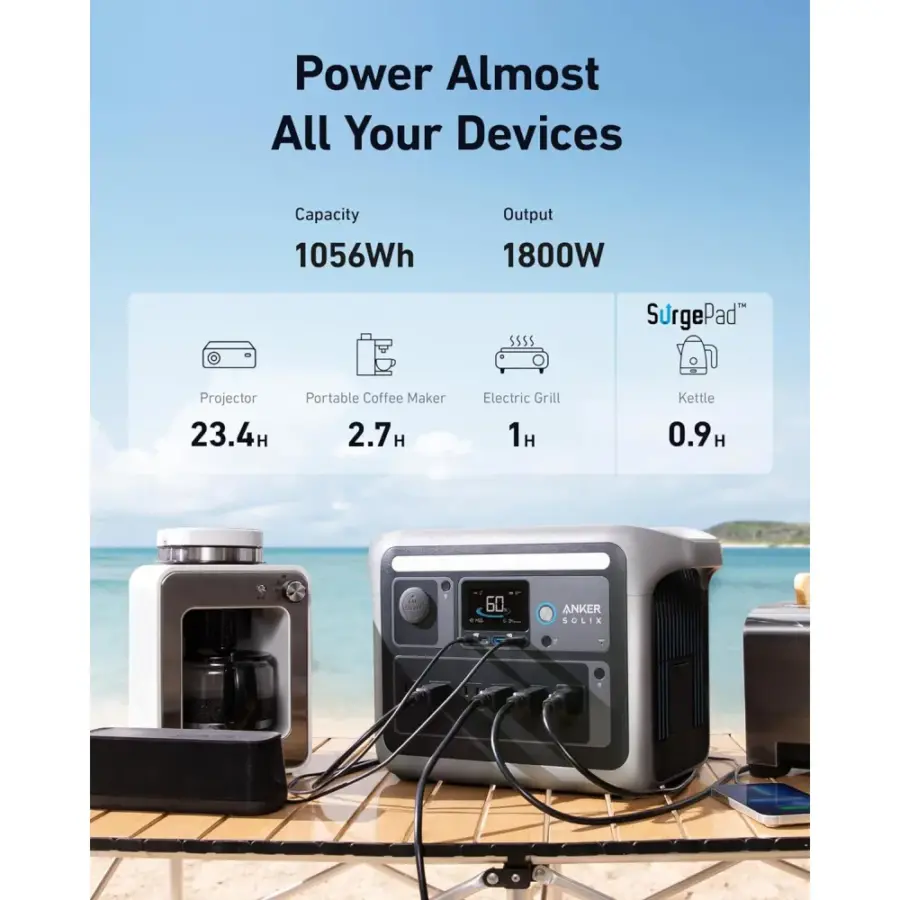 Anker SOLIX C1000 Portable Power Station 1056Wh | 1800W - Eshtir.com